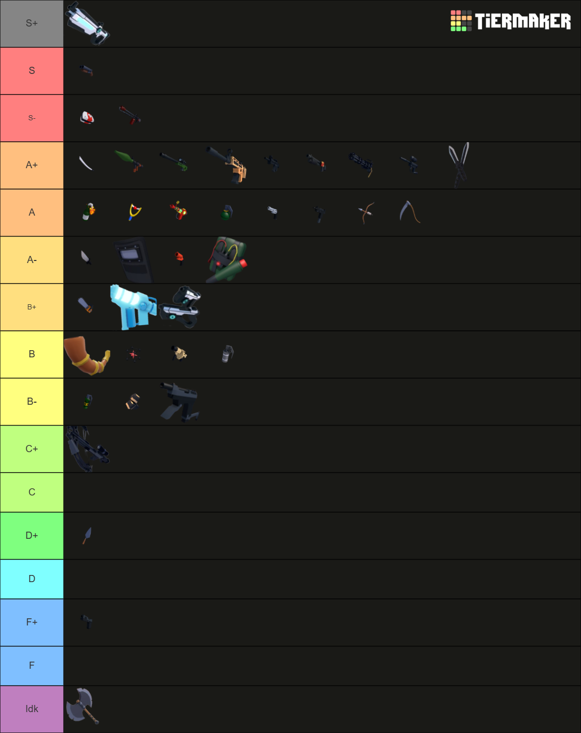 Roblox RIVALS Weapons Tier List (Community Rankings) - TierMaker