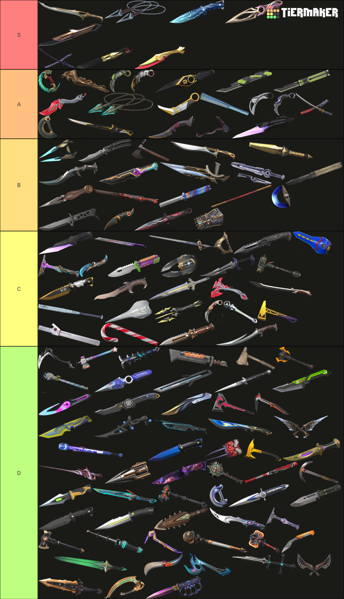 Valorant Melee / Knife Skins (February 2025) Tier List (Community ...