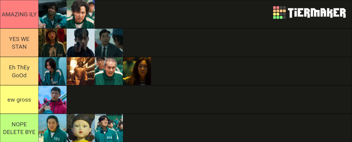 Squid Game Characters Tier List Community Rankings Tiermaker