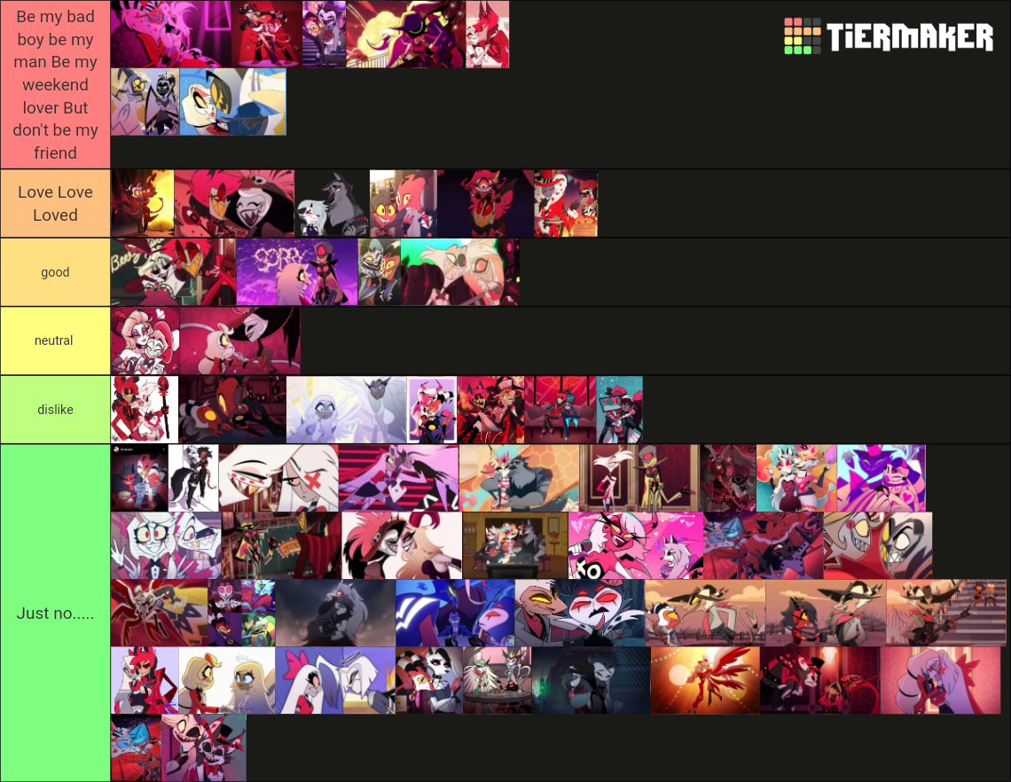Hazbin and Helluva boss Ships Tier List (Community Rankings) - TierMaker