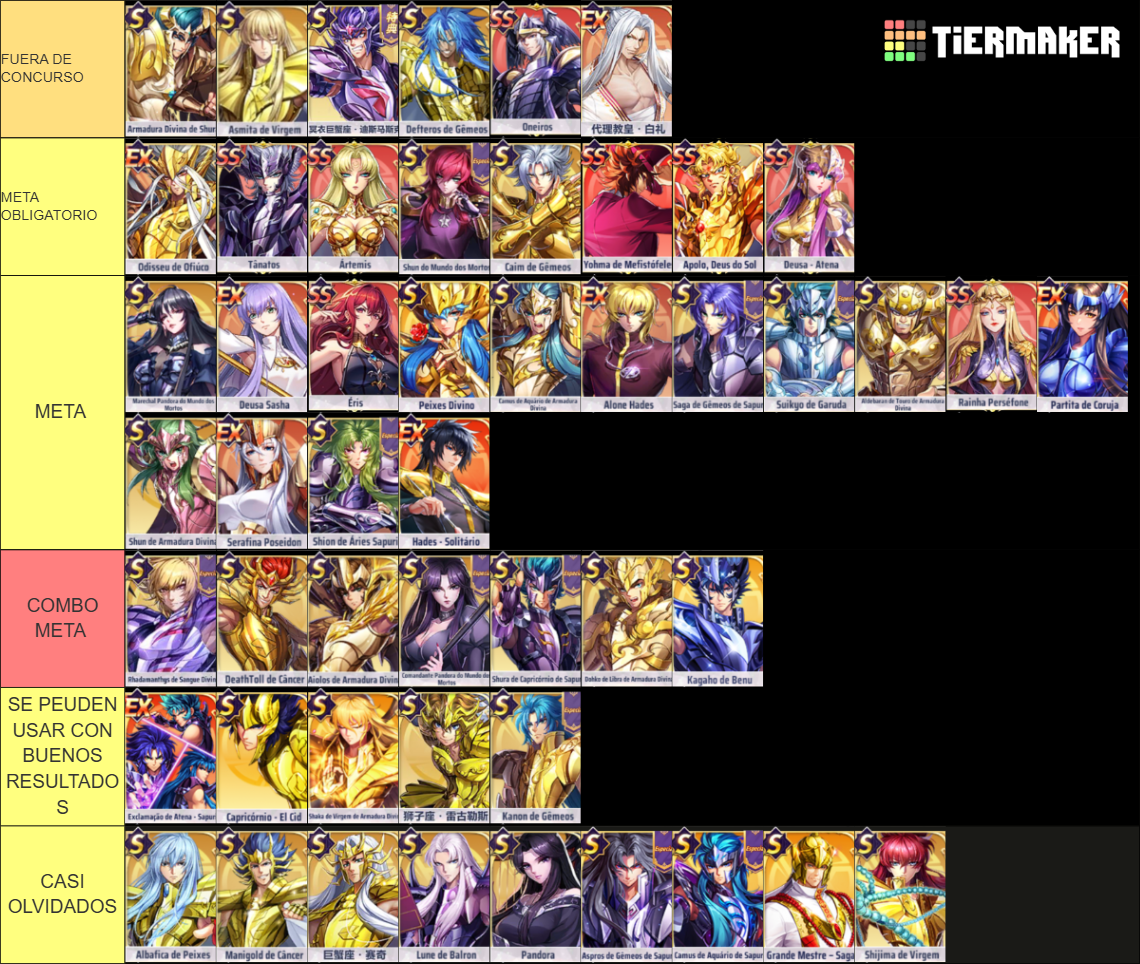 TIER LIST SAINT SEIYA AWAKENING KOTZ Tier List (Community Rankings ...