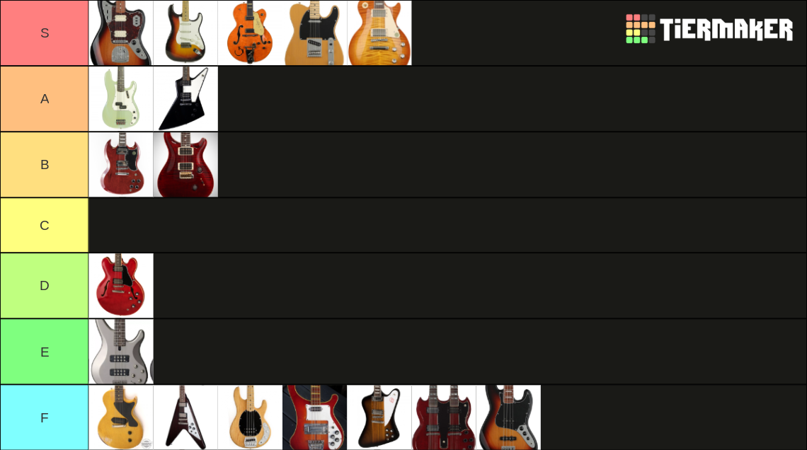 Guitars Tier List (Community Rankings) - TierMaker