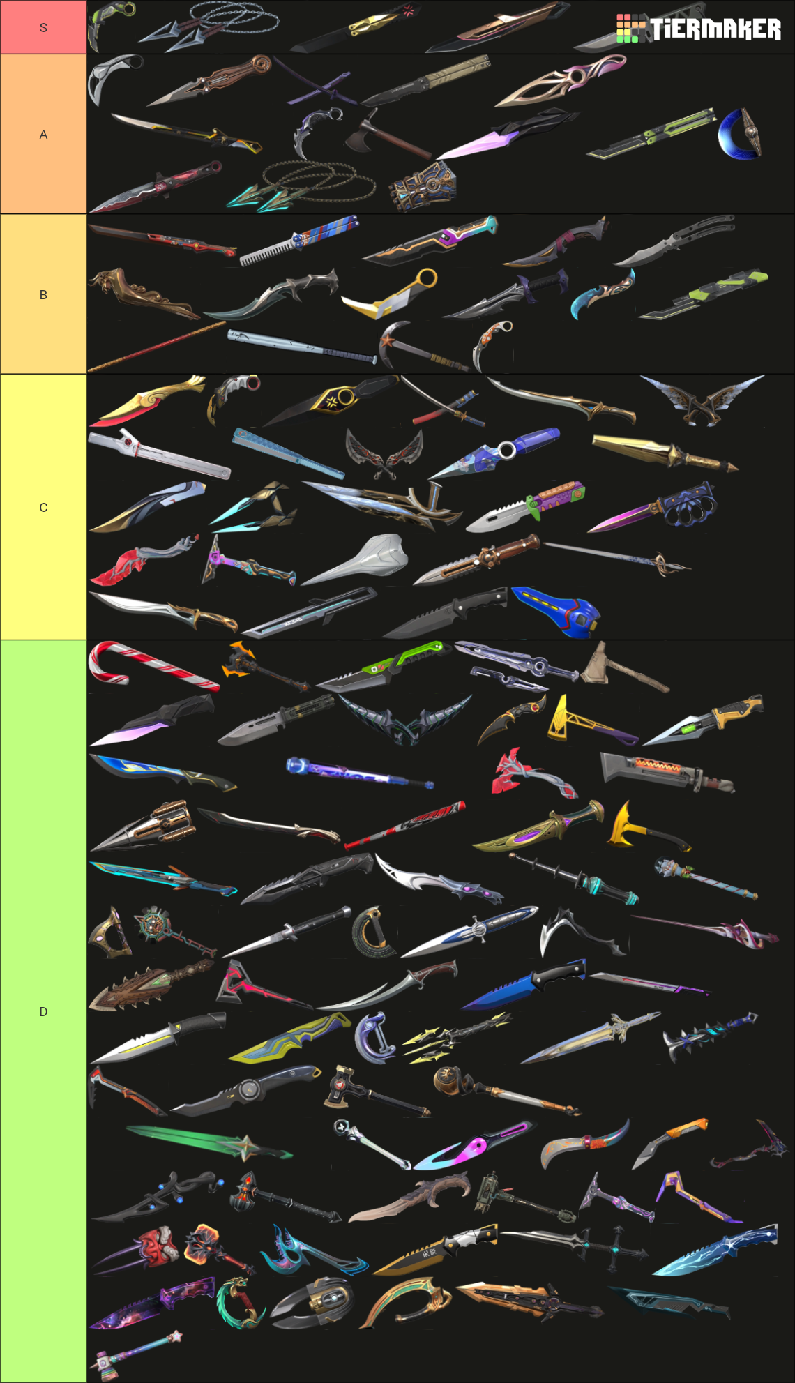 Valorant Melee / Knife Skins (February 2025) Tier List (Community ...