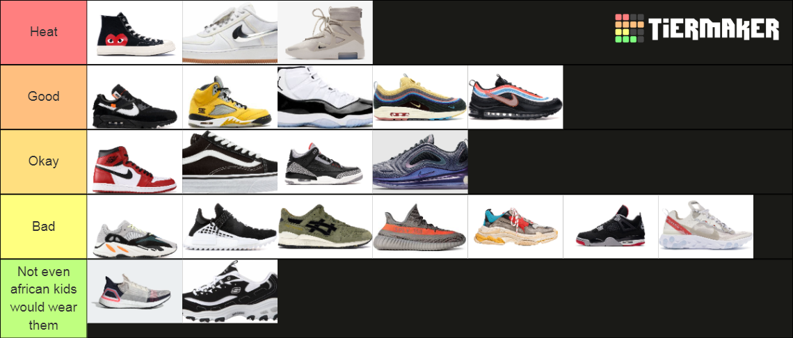 Shoes Tier List (Community Rankings) - TierMaker
