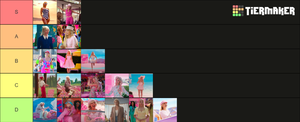 Barbie's Live Action Movie Outfits [UPDATED] Tier List (Community ...