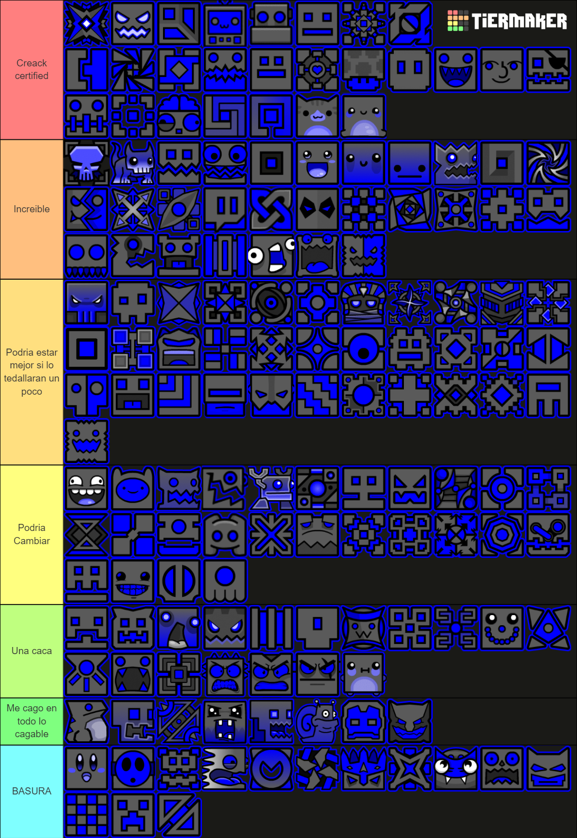 Geometry Dash Cube Icons (2.2 Included) Tier List (Community Rankings ...
