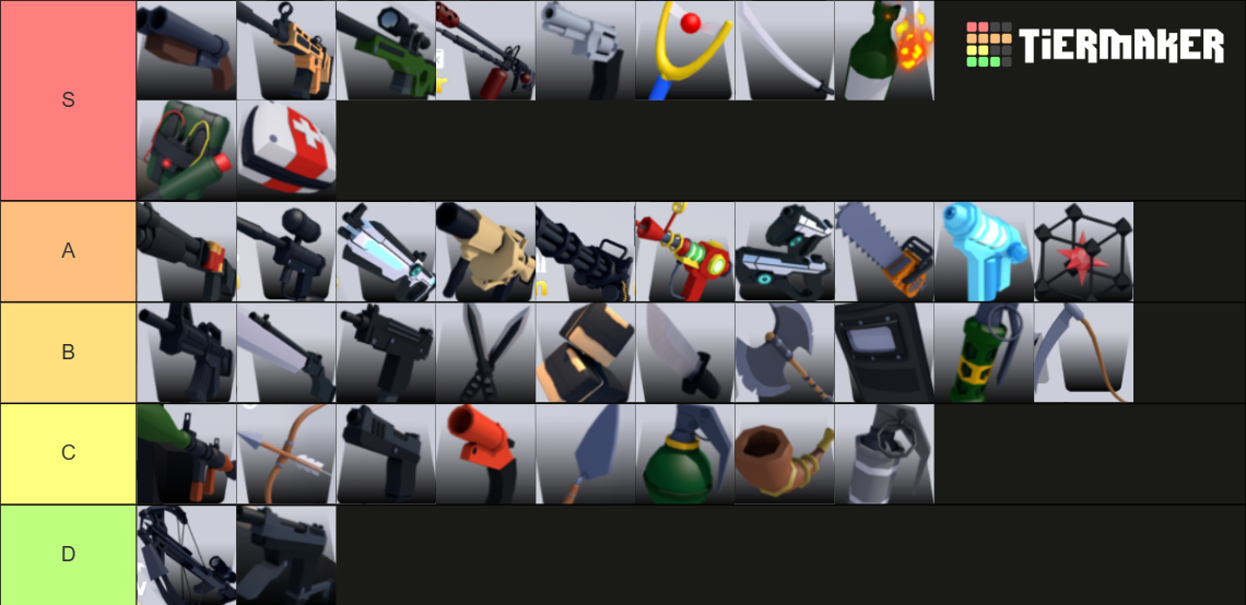 Roblox Rivals Weapons Tierlist (UPDATED) Tier List (Community Rankings) - TierMaker