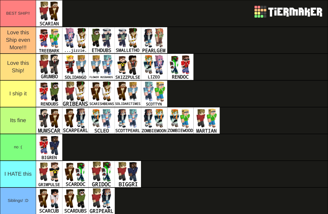 Hermitcraft / Life Series Ships Tier List (Community Rankings) - TierMaker