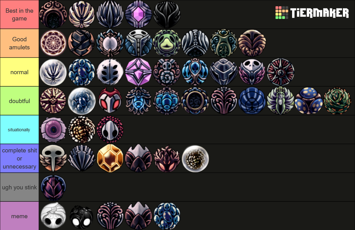 Hollow knight charms Tier List (Community Rankings) - TierMaker