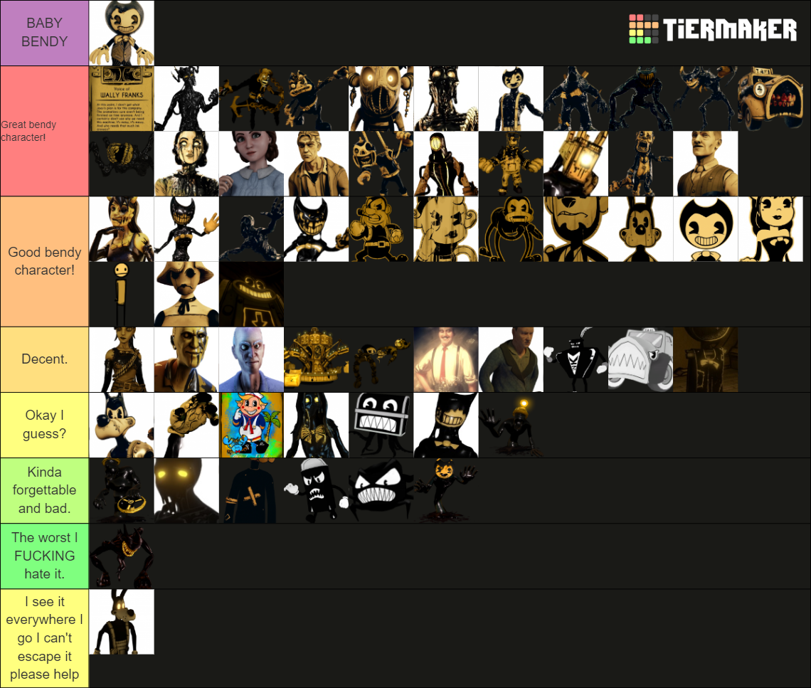 All of the bendy characters ranking Tier List (Community Rankings ...