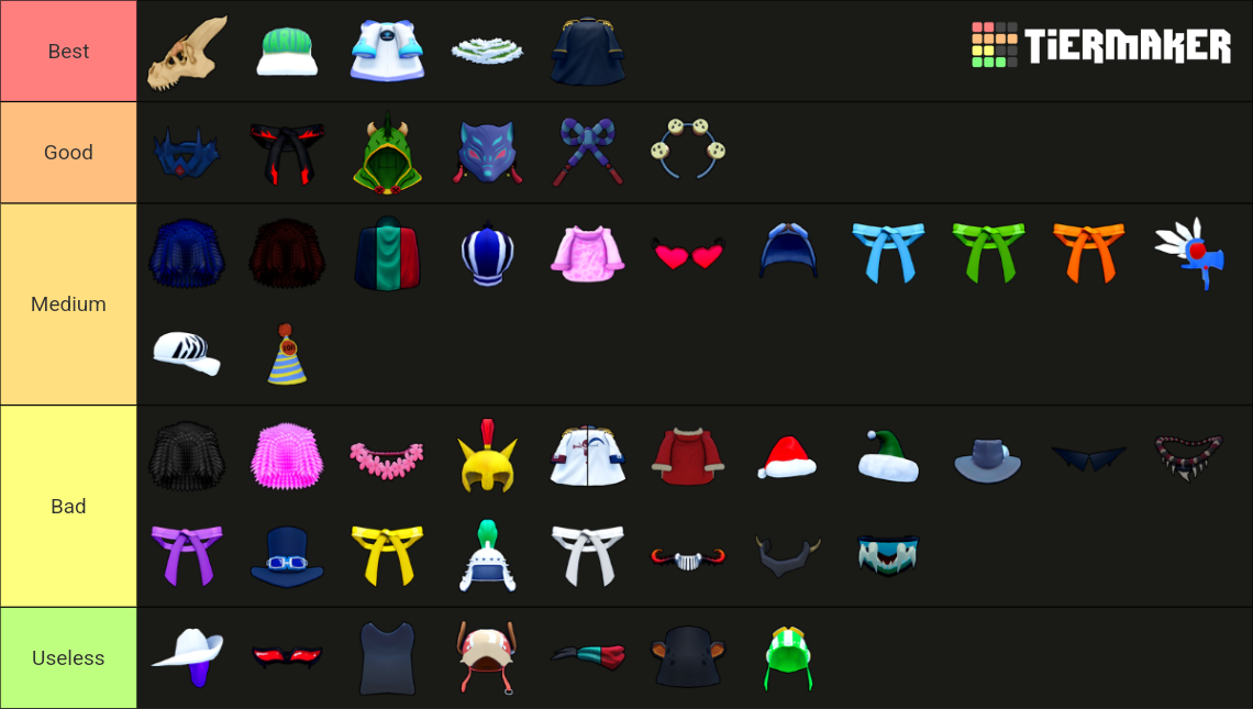 Blox fruits accessories (upd 25) Tier List (Community Rankings) - TierMaker