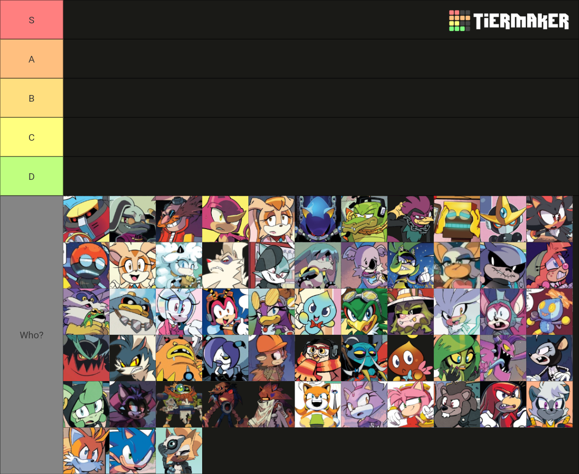 IDW Comics Sonic the Hedgehog Characters Tier List (Community Rankings) - TierMaker