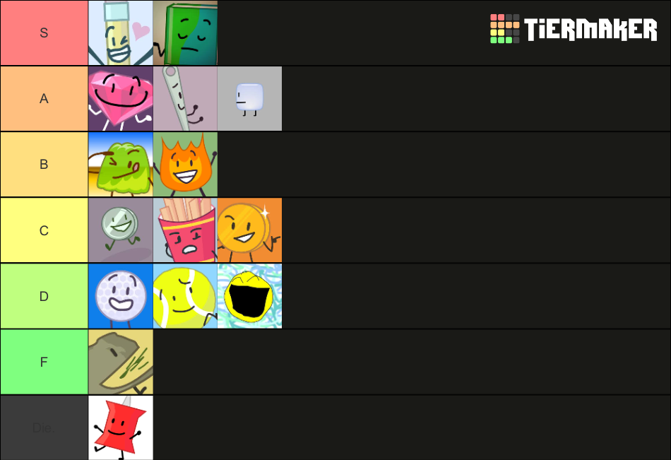 Bfdia Contestants Tier List (Community Rankings) - TierMaker