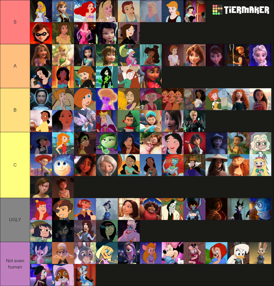 Some of Disney/PIXAR's Hottest Women Tier List (Community Rankings ...