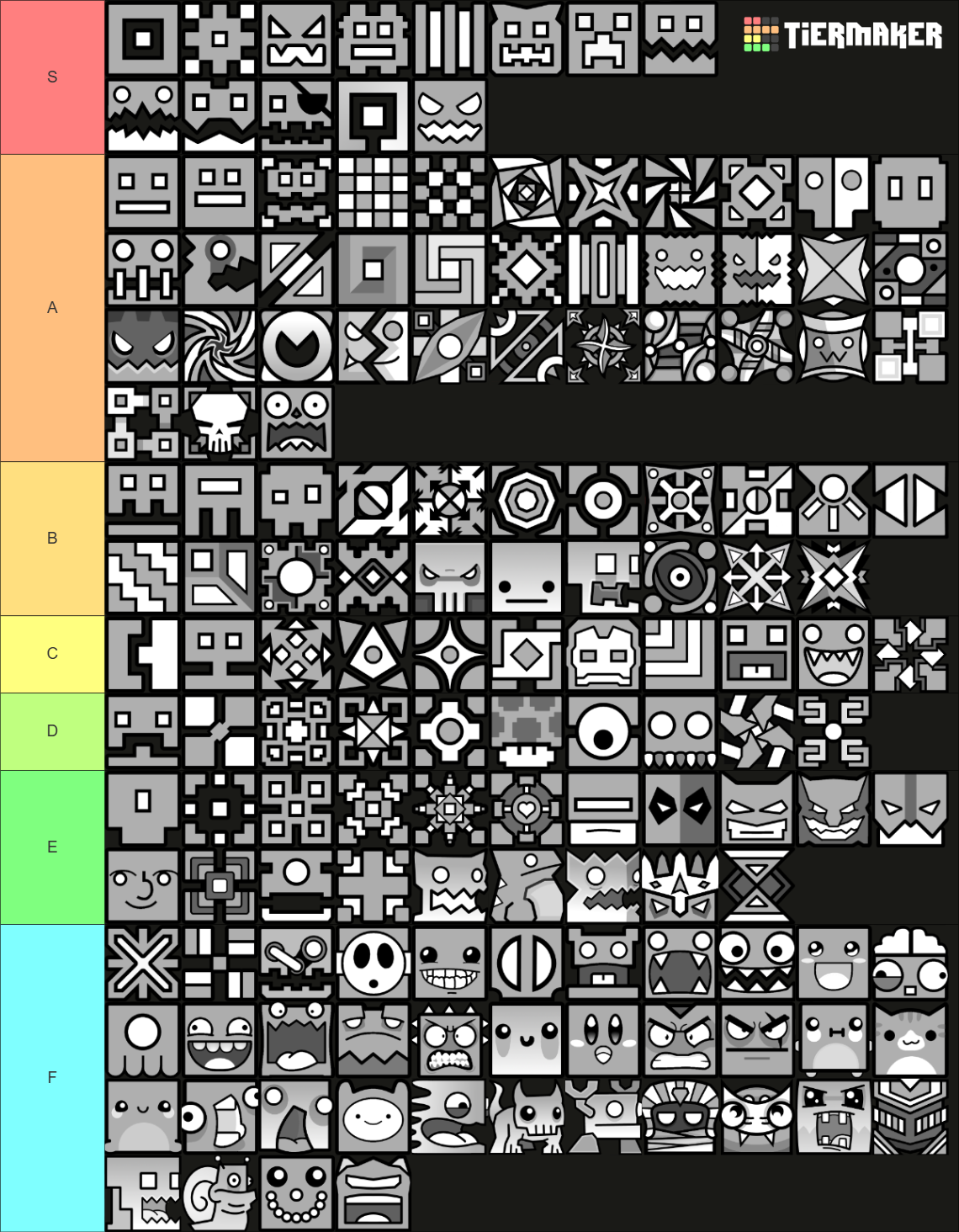 Geometry Dash Cubes Tier List (Community Rankings) - TierMaker