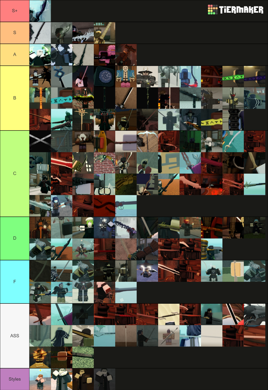 All deepwoken weapons 2025 Tier List (Community Rankings) - TierMaker
