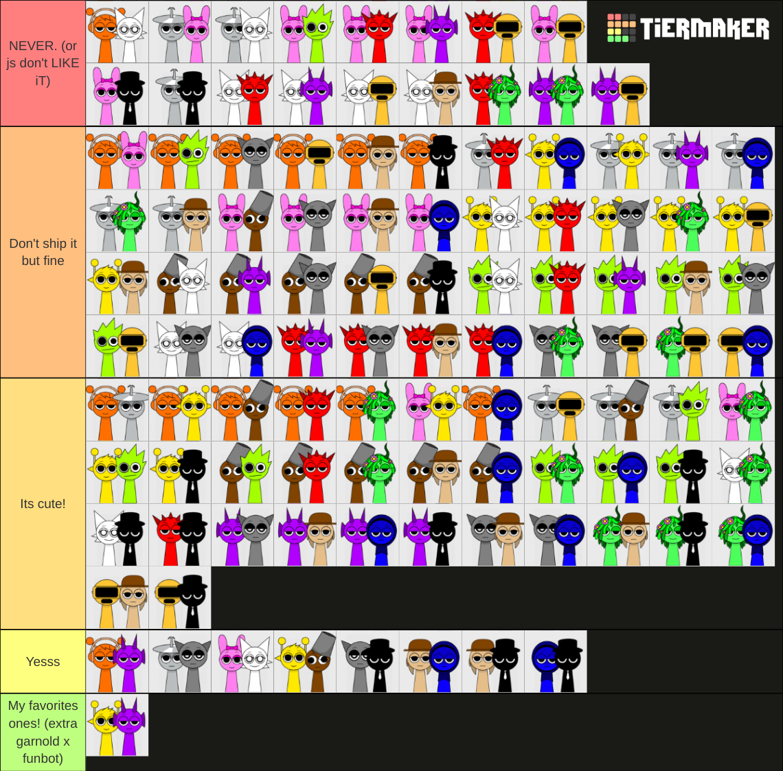 Sprunki Ship Tierlist Tier List (Community Rankings) - TierMaker