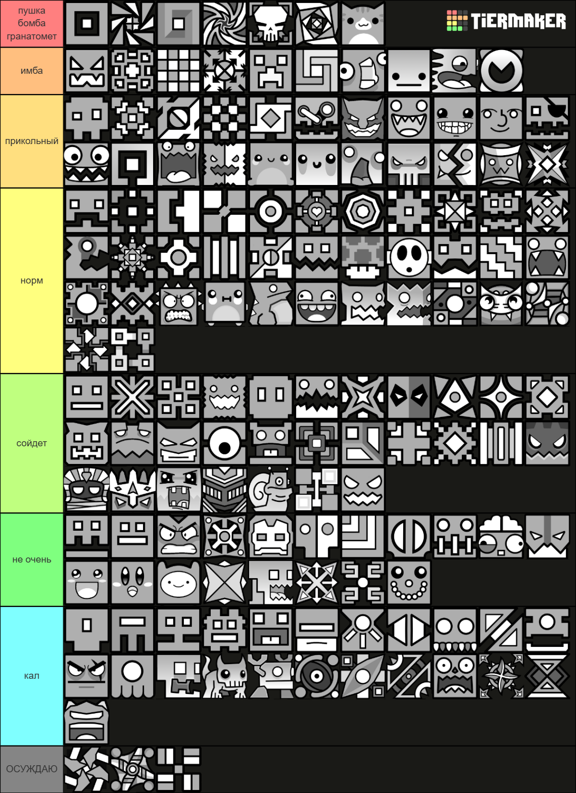 Geometry Dash Cubes Tier List (Community Rankings) - TierMaker