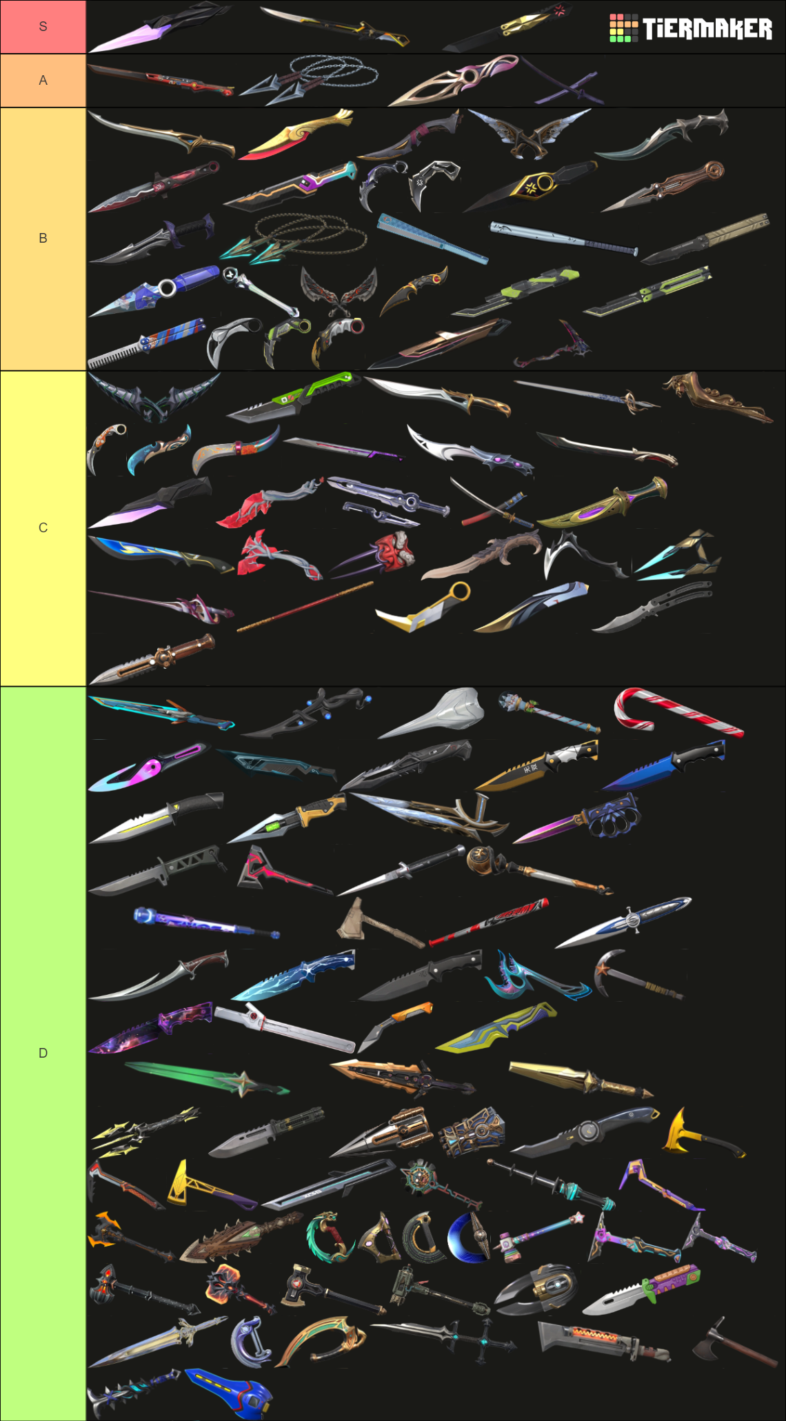 Valorant Melee / Knife Skins (February 2025) Tier List (Community ...