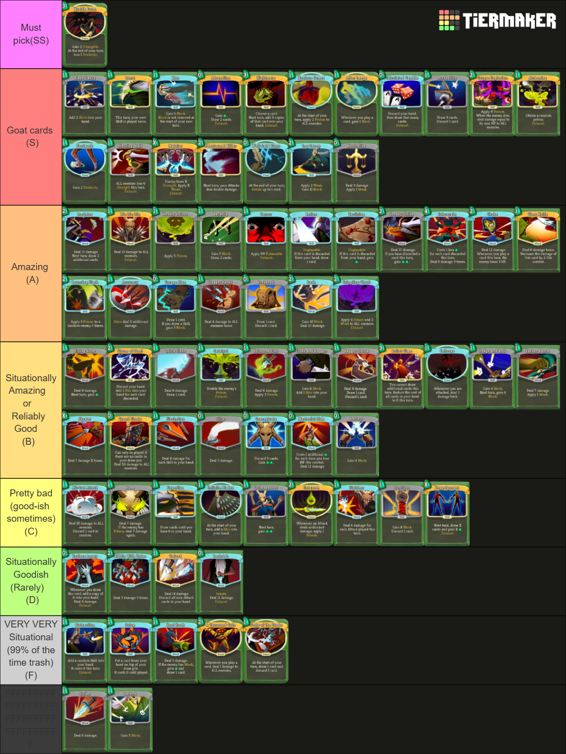 Silent Cards (Slay the Spire) Tier List (Community Rankings) - TierMaker