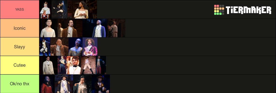 Hamilton Characters RANKED Tier List (Community Rankings) - TierMaker