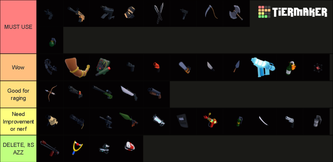 Roblox rivals weapon ranking Tier List (Community Rankings) - TierMaker
