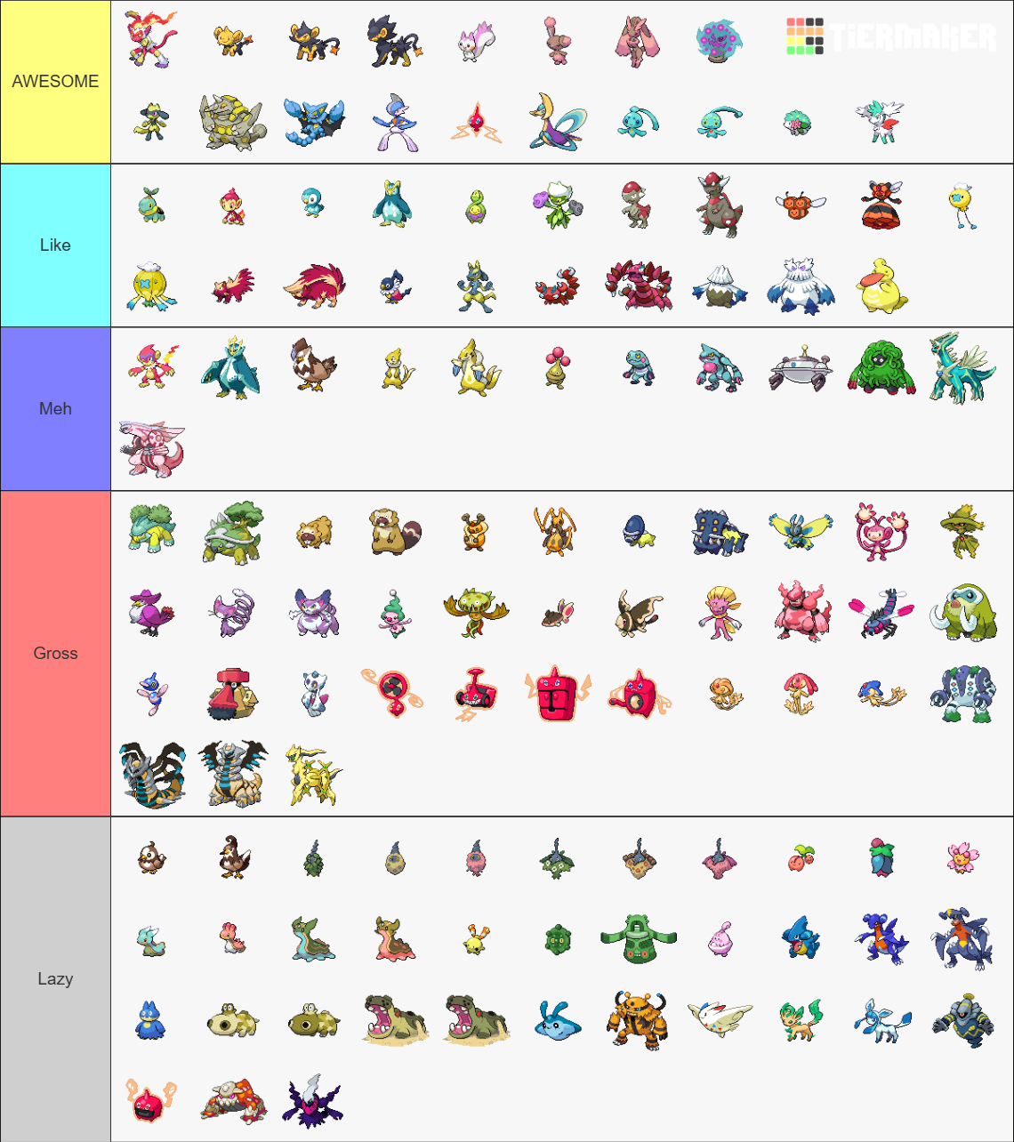 Generation 4 Shiny Pokemon Tier List (Community Rankings) - TierMaker