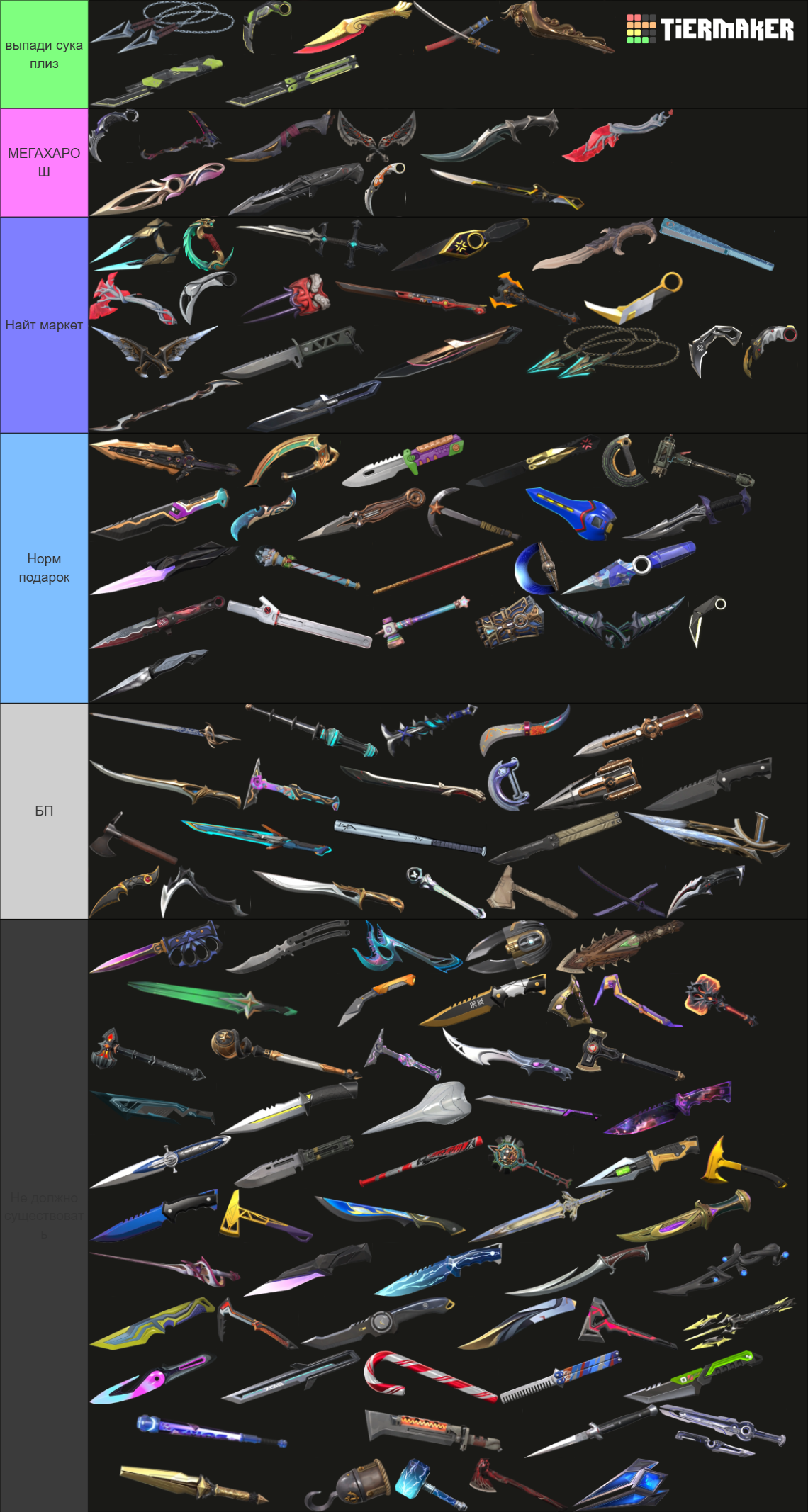 Valorant Melee / Knife Skins (May 2025) Tier List (Community Rankings ...