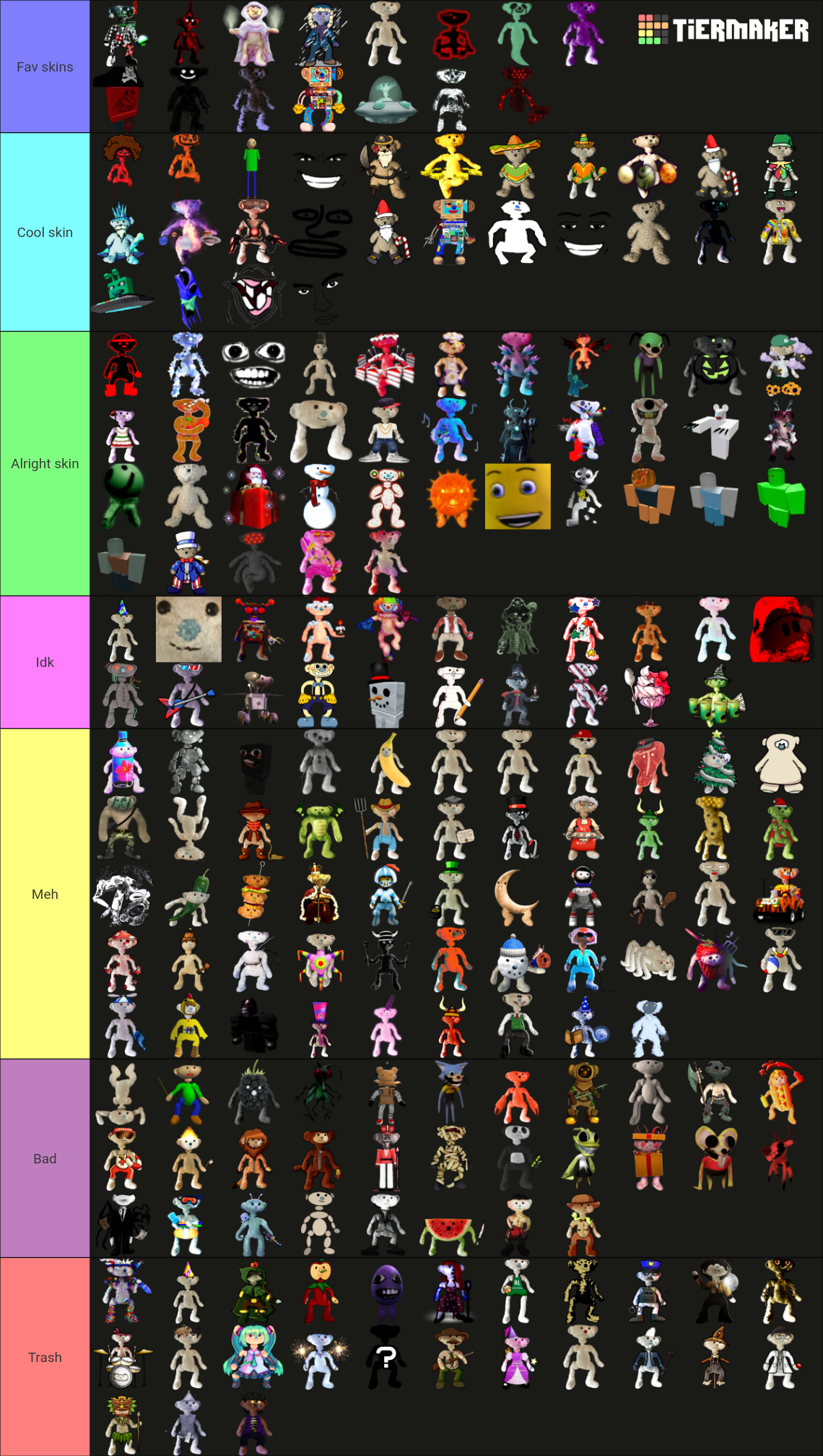 BEAR (Alpha) Skins (2019-2025) Tier List (Community Rankings) - TierMaker