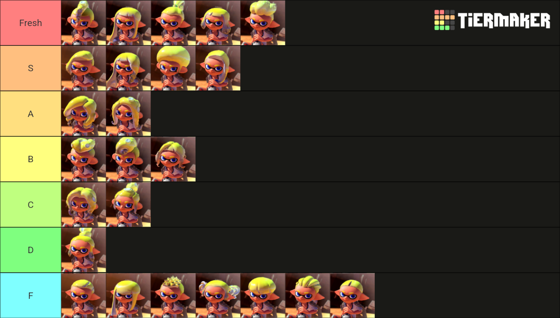 Splatoon 3 Hair Styles Tier List (Community Rankings) - TierMaker