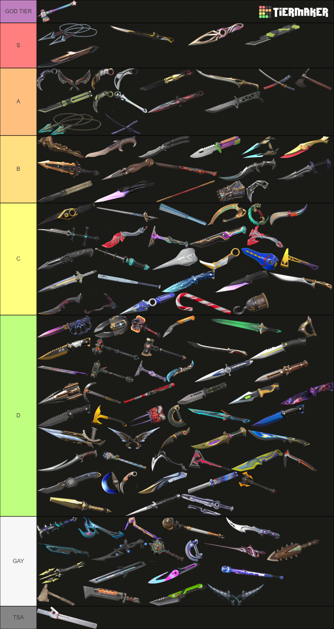 Valorant Melee / Knife Skins (March 2025) Tier List (Community Rankings ...