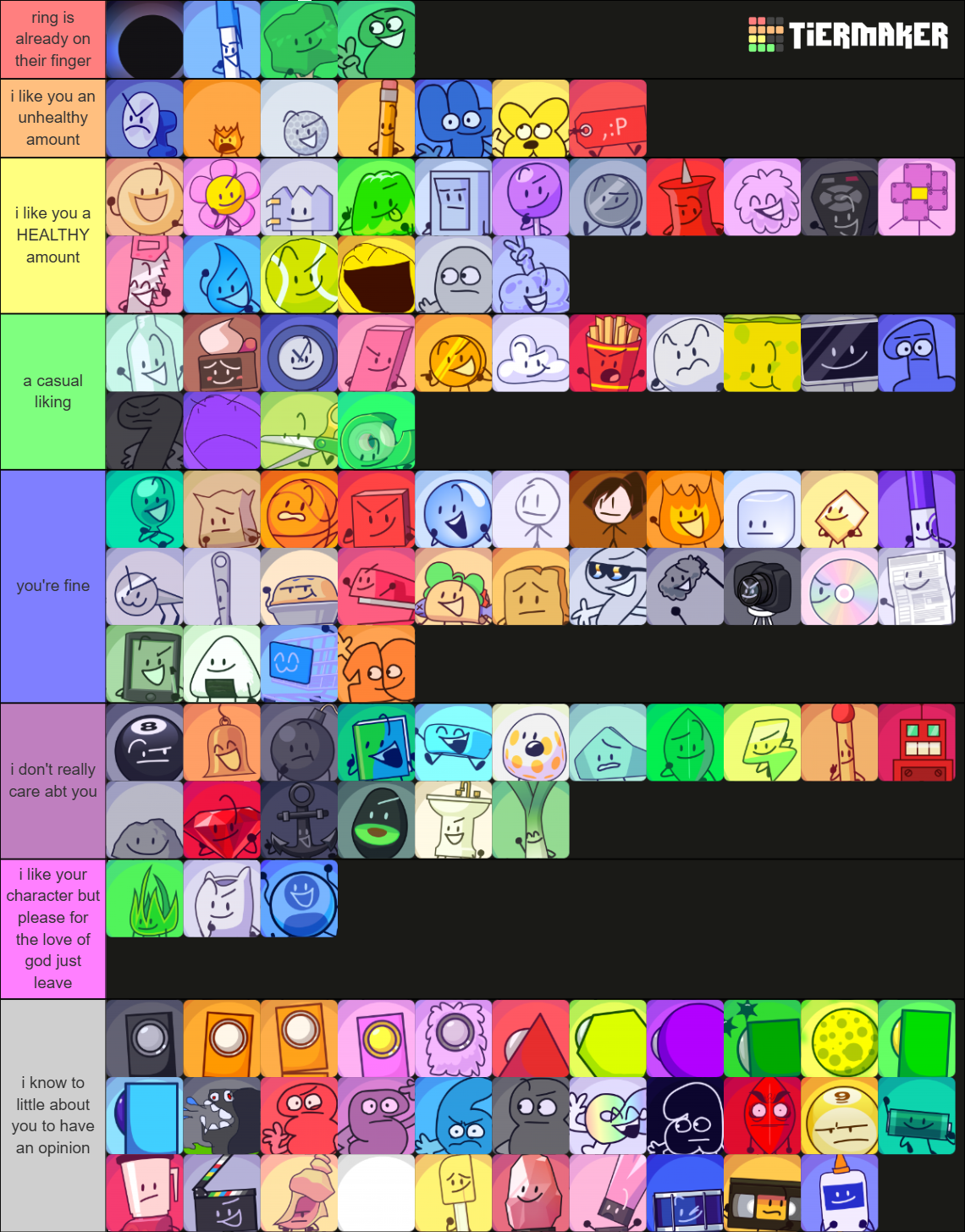 BestHyphen's BFB/TPOT Icons Tier List (Community Rankings) - TierMaker