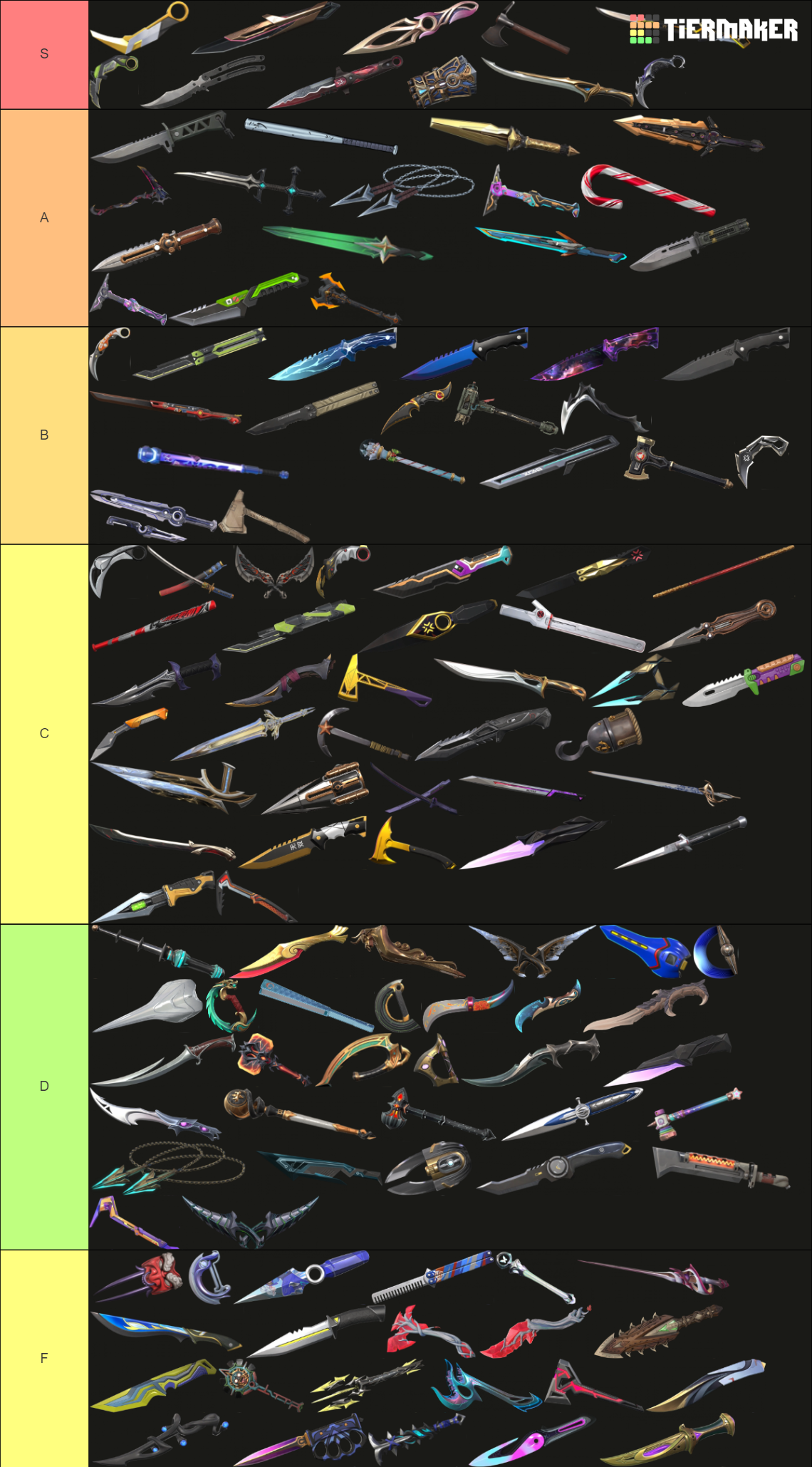 Valorant Melee / Knife Skins (March 2025) Tier List (Community Rankings ...