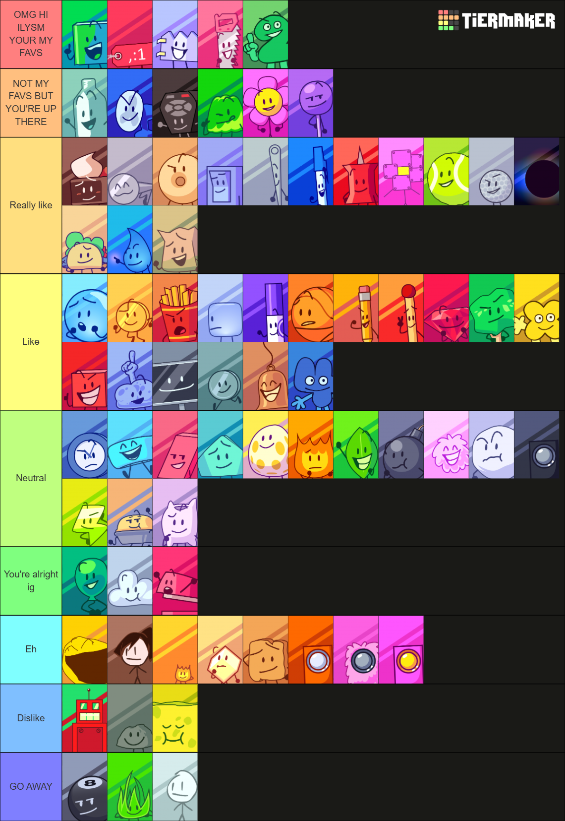 BFB/TPOT Characters (With Cool Icons!!!) Tier List (Community Rankings ...