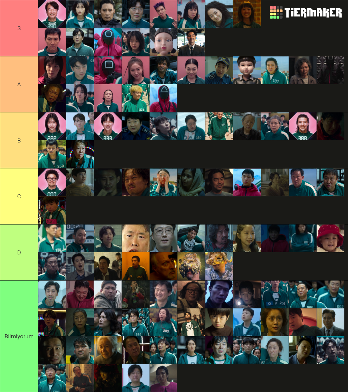 Squid Game Characters Tierlist *100+* (Seasons 1&2) Tier List ...