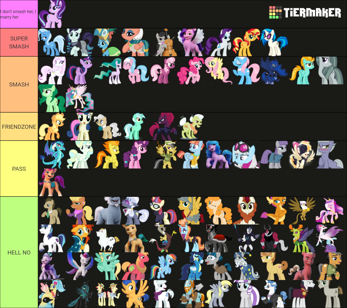 MLP Smash or Pass (G4 and G5) Tier List (Community Rankings) - TierMaker