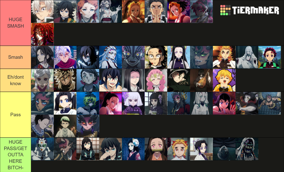 Demon Slayer smash or pass Tier List (Community Rankings) - TierMaker