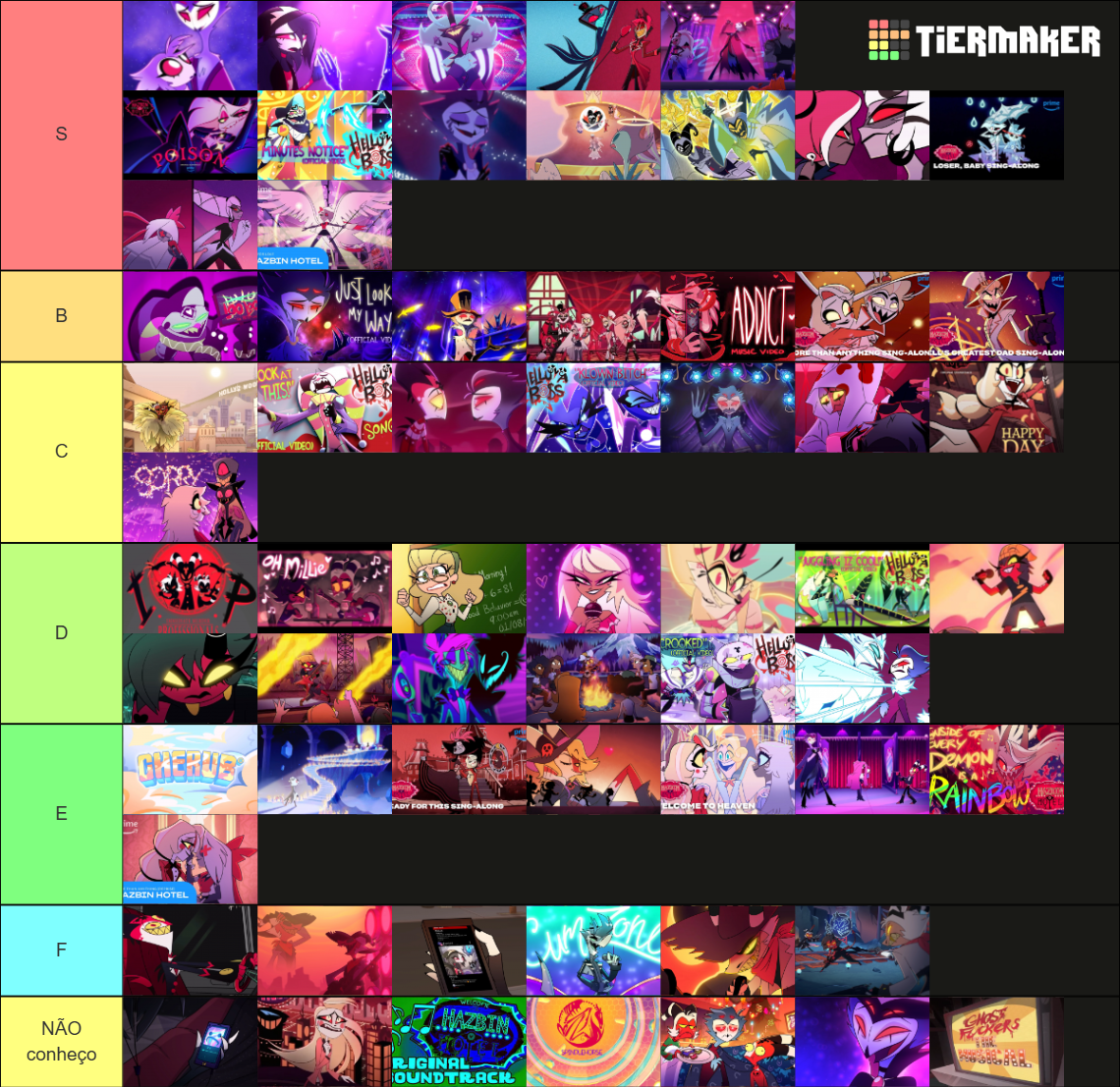 all hazbin hotel and helluva boss songs Tier List (Community Rankings) - TierMaker