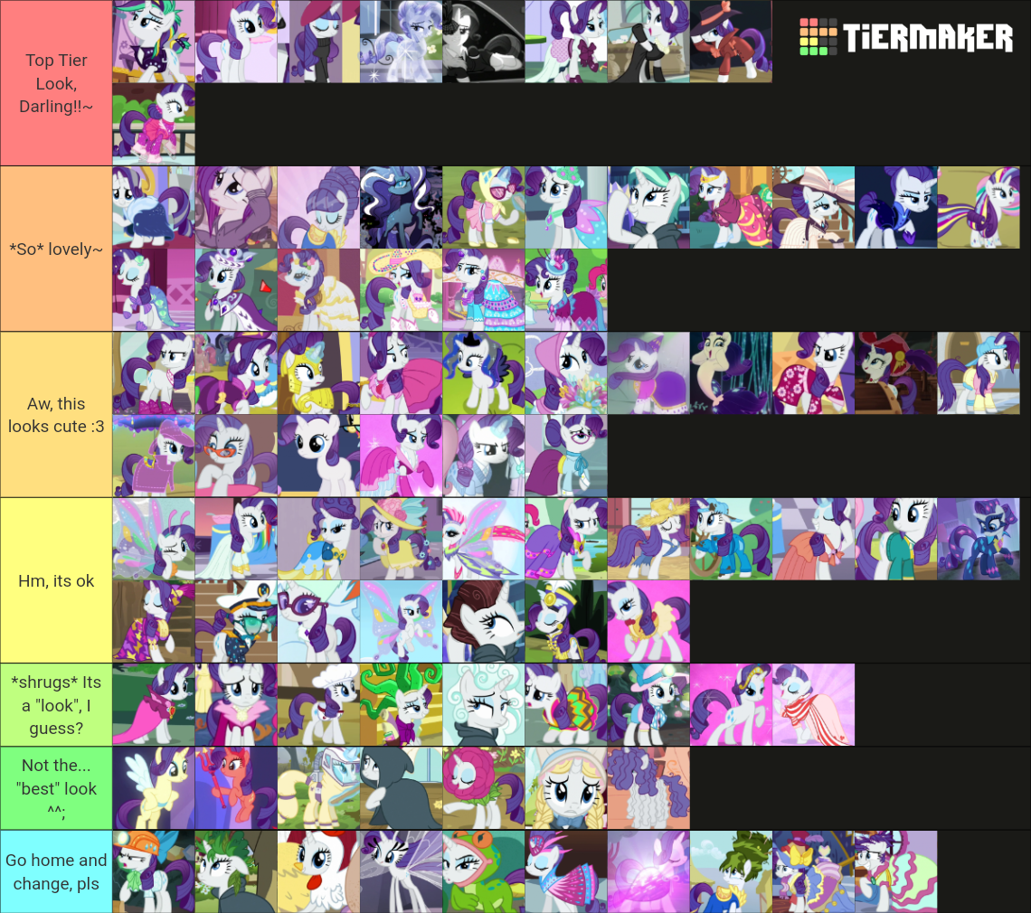 MLP Rarity Designs Tier List (Community Rankings) - TierMaker