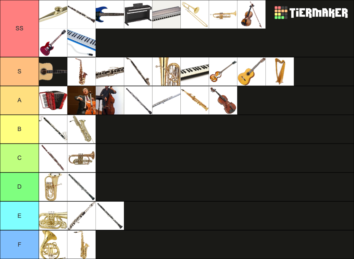 Instruments Tier List (Community Rankings) - TierMaker