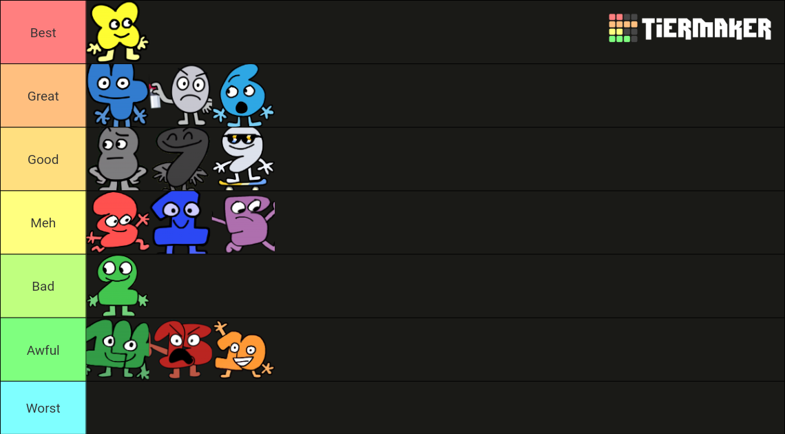 BFDI: Algebraliens Tier List (Community Rankings) - TierMaker