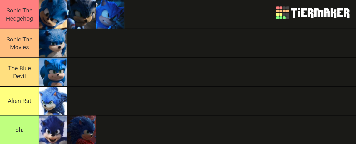 Movie Sonic Models Tier List (Community Rankings) - TierMaker