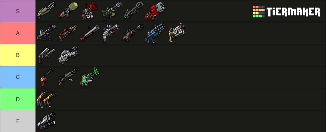 Pixel Gun 3D (PG3D) Every Weapon Tier List (Community Rankings) - TierMaker