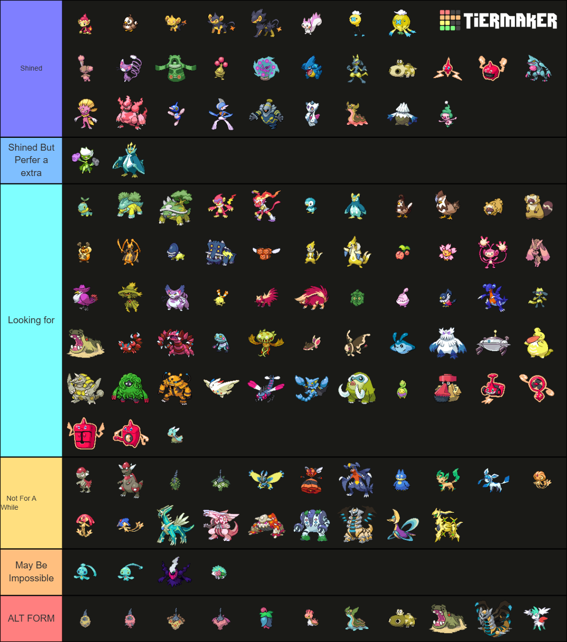 Generation 4 Shiny Pokemon Tier List (Community Rankings) - TierMaker