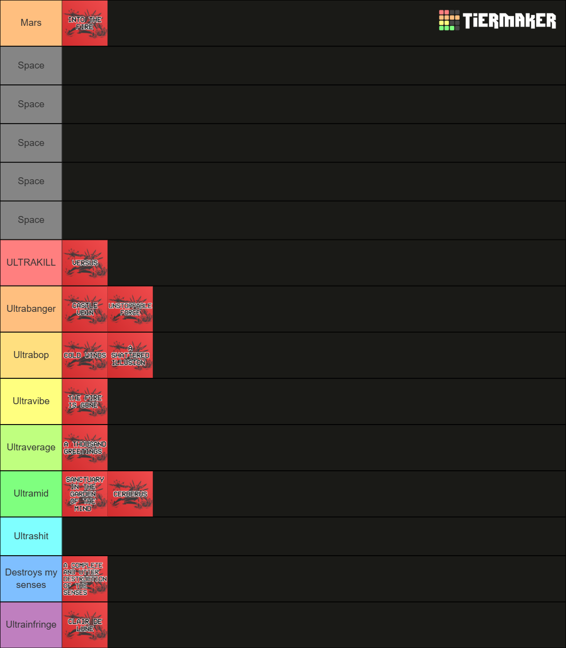 ULTRAKILL Music (ULTRA_REVAMP) Tier List (Community Rankings) - TierMaker