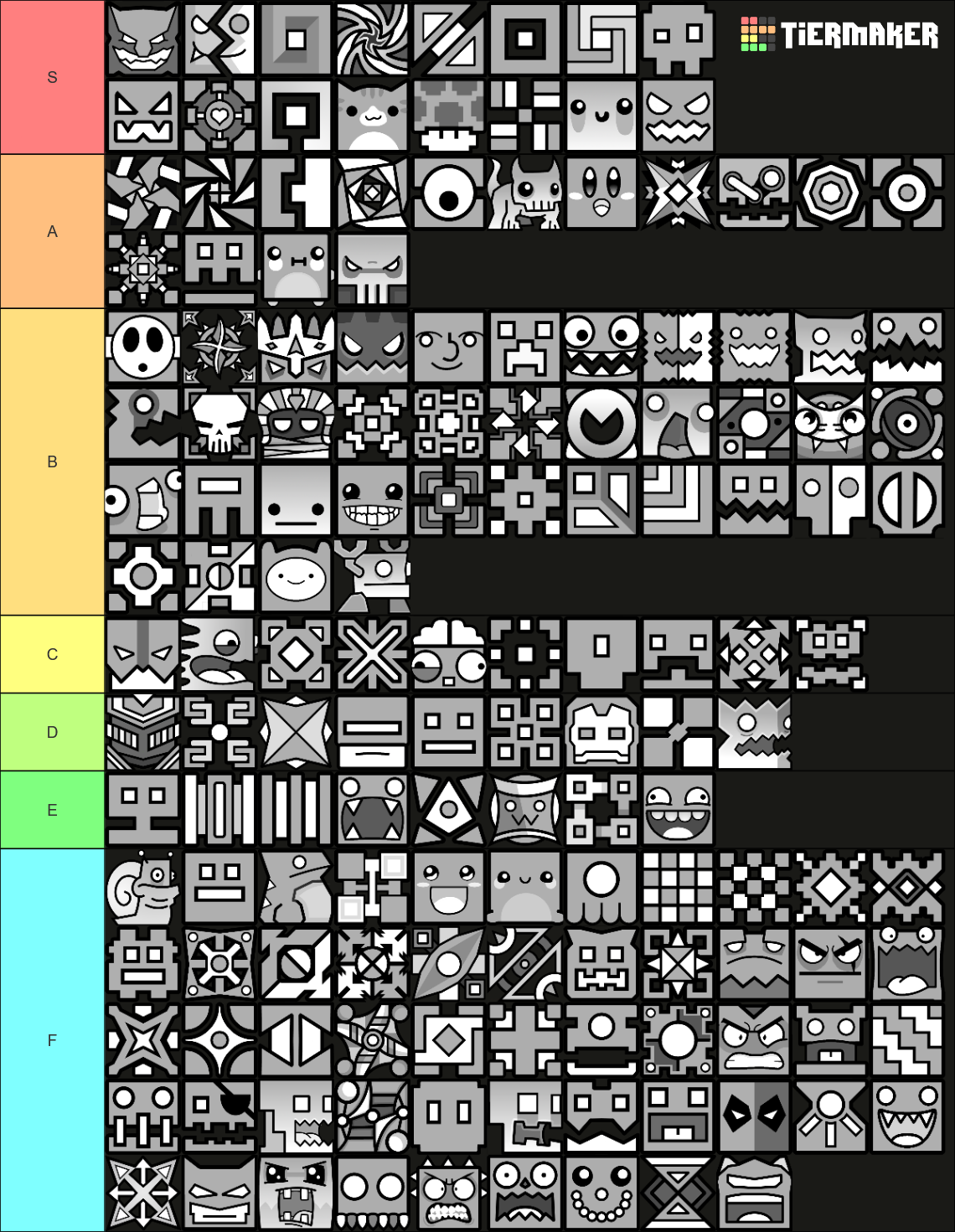 Geometry Dash Cubes Tier List (Community Rankings) - TierMaker