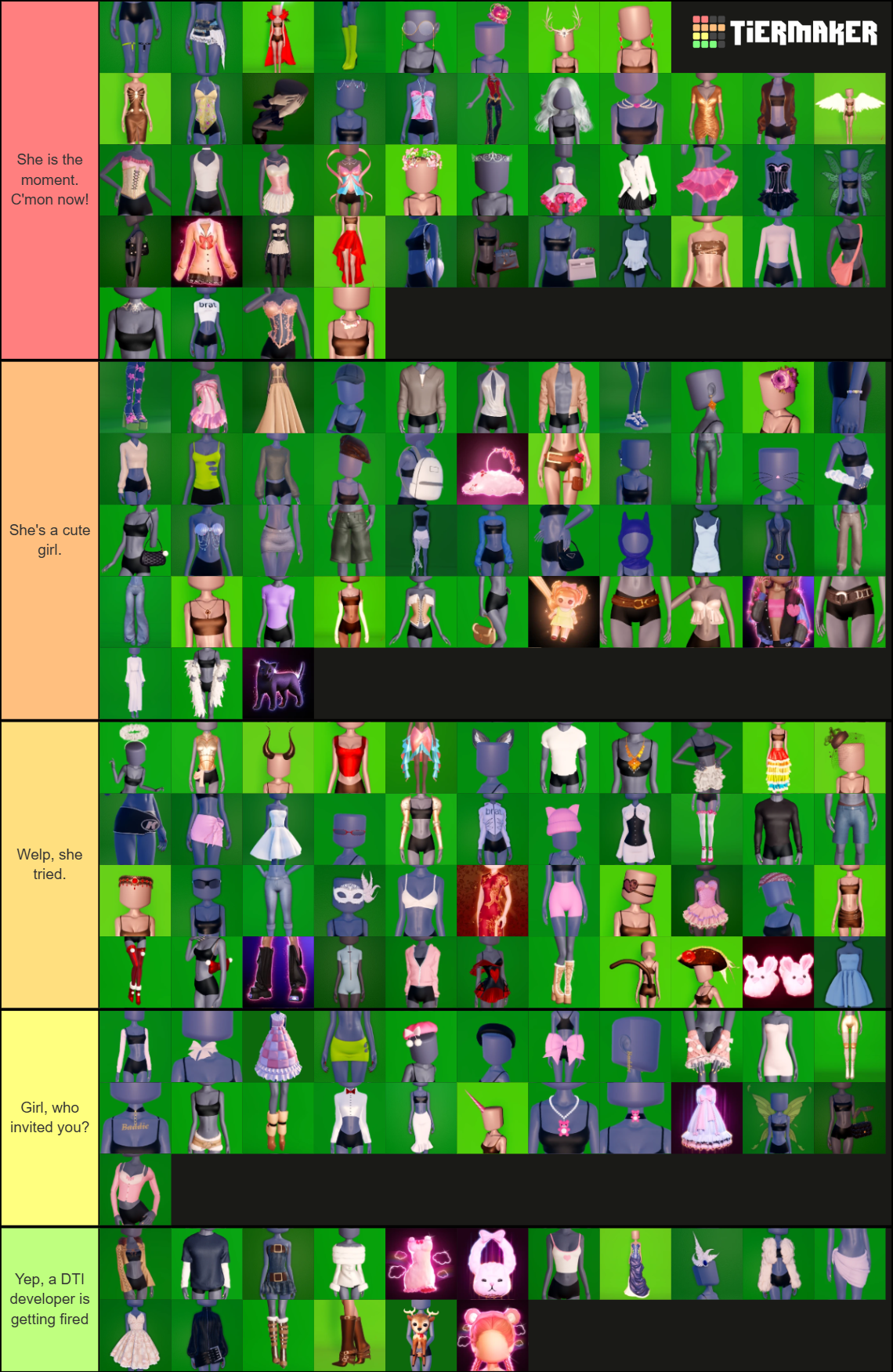 (Almost) All of DTI'S Items. (Feburary 2025) Tier List (Community ...
