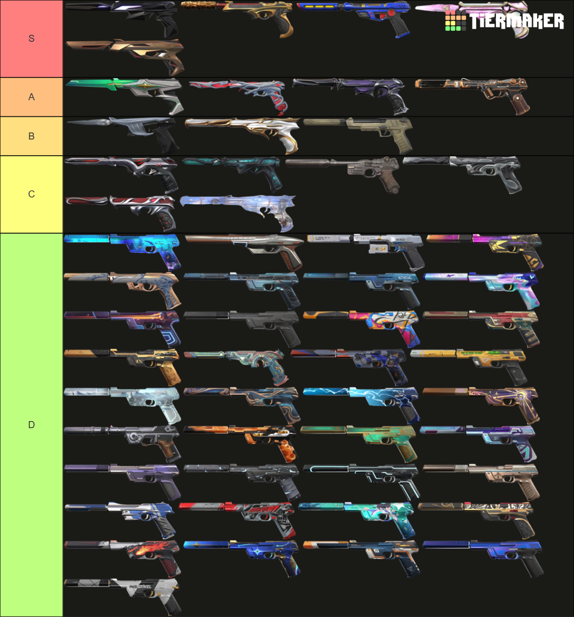 Valorant Ghost Skins (May 2025) Tier List (Community Rankings) - TierMaker