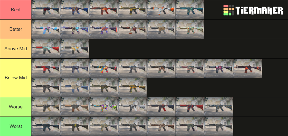 Counter-Strike 2 (CS2): All M4A4 Skins (Feb 2024) Tier List (Community ...