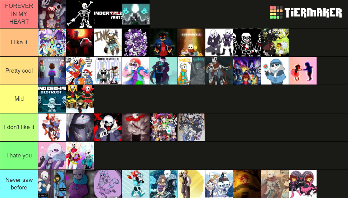 Undertale AUs Tierlist Tier List (Community Rankings) - TierMaker